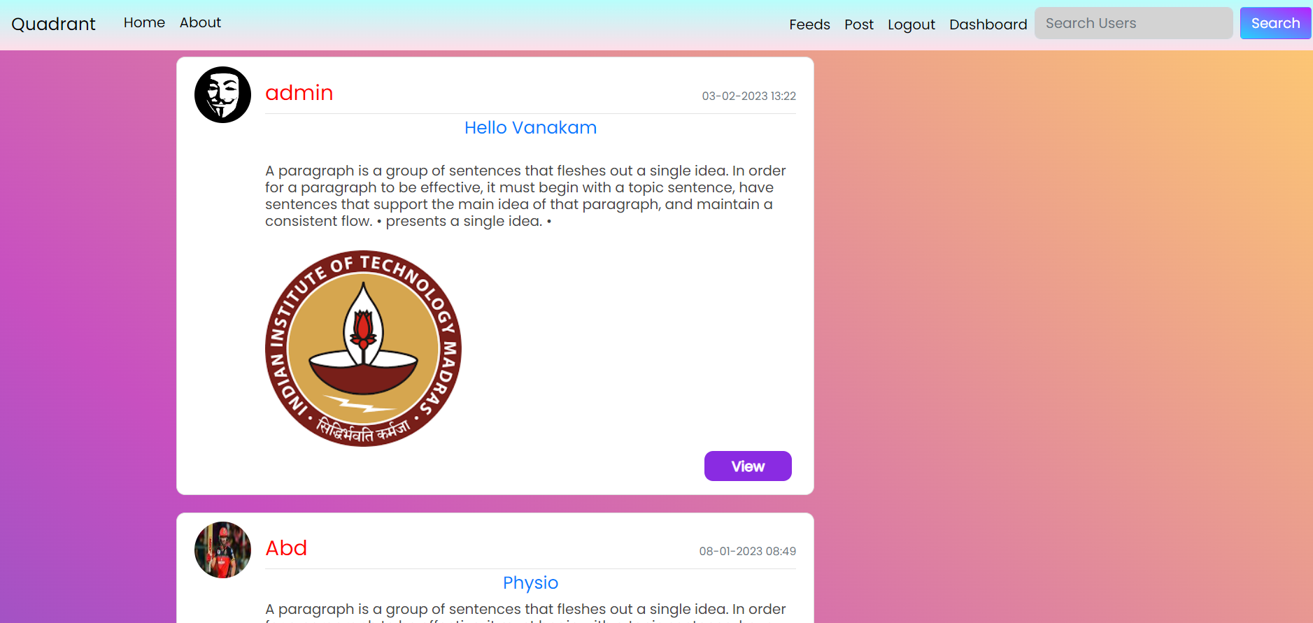 GitHub - Badhri007/Quadrant_social_media_app: Social Media Blog Post App with Images