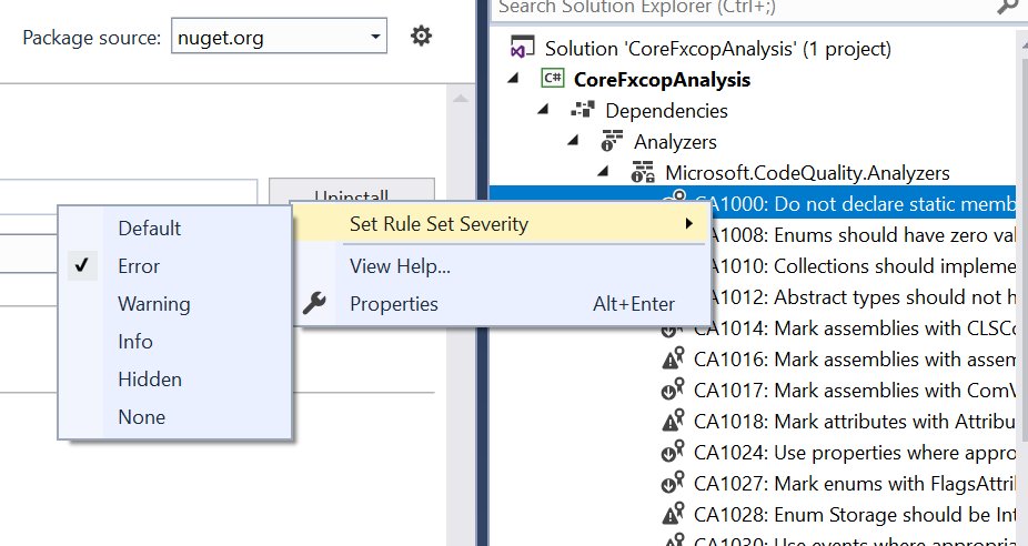 Support for code analysis UI tools in .Net Core projects · Issue #3306 ...