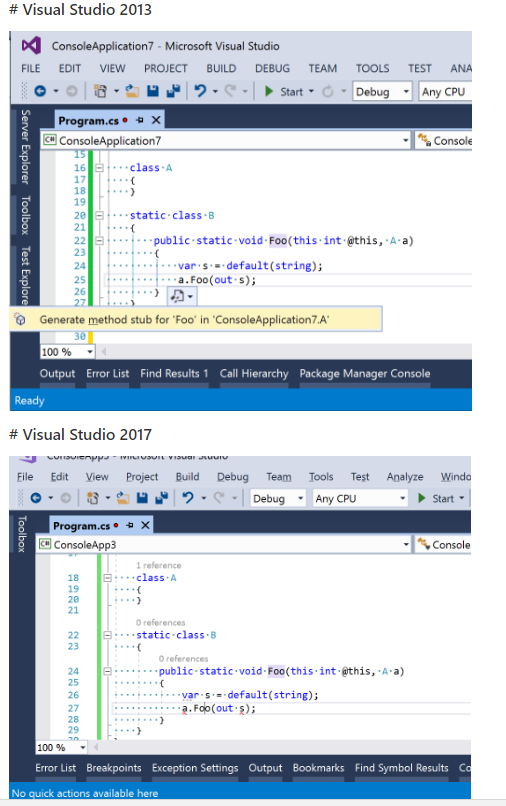 C# Quick Actions doesn't work with Extension Methods with out parameters · Issue #28552 · dotnet ...