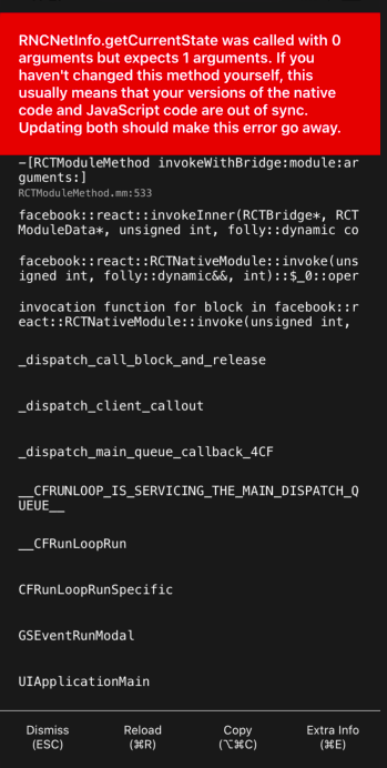 v5.2.0] RNCNetInfo getCurrentState was called with 0 arguments but expects 1 arguments · Issue ...