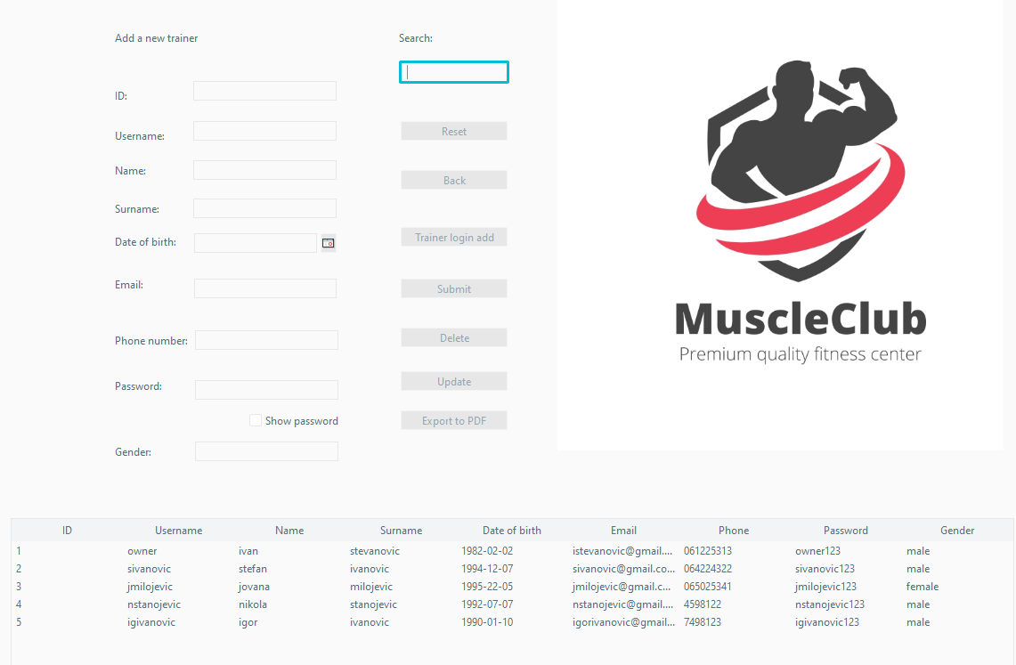 GitHub - mptste/Gym-Management-GUI: Gym management app