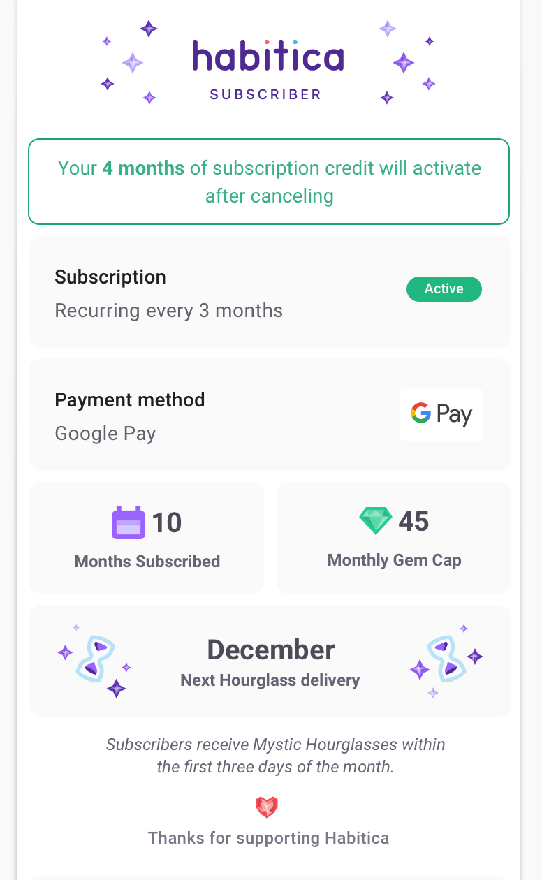 Update sub benefit screen design · Issue #1832 · HabitRPG/habitica-android · GitHub