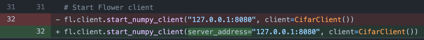 Typeerror Start Numpy Client Takes 0 Positional Arguments But 1 Positional Argument And 1