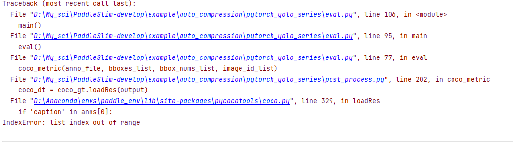 Yolov7压缩报错,in Loadres If Caption In Anns 0 Indexerror List Index Out Of Range · Issue 1655