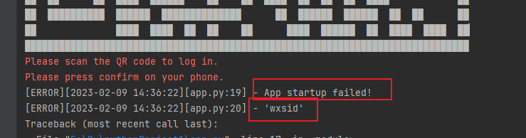 二维码扫描后出现报错'wxsid' · Issue #127 · zhayujie/chatgpt-on-wechat · GitHub