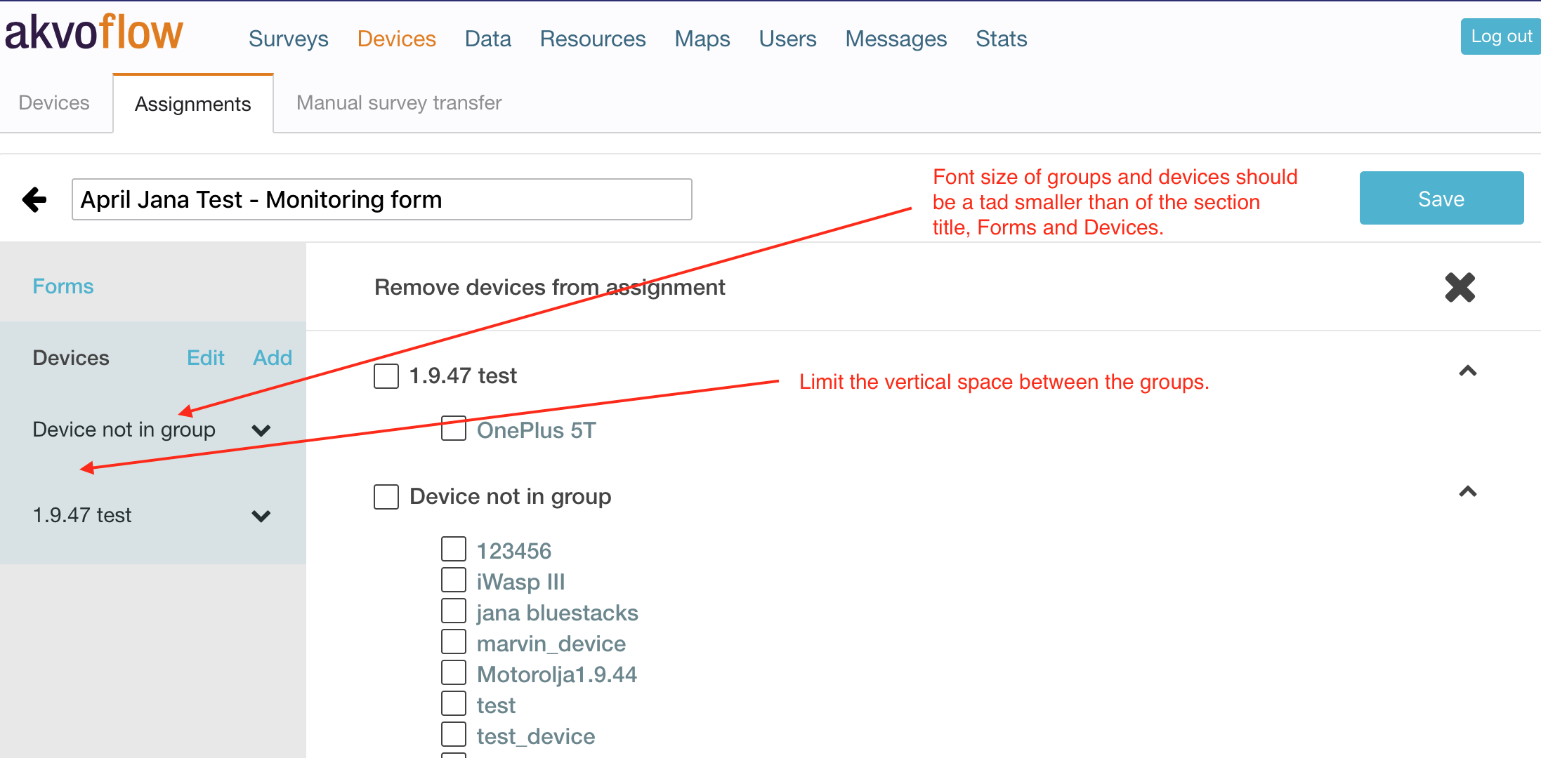 Assignments side-panel UI improvements · Issue #3503 · akvo/akvo-flow ...
