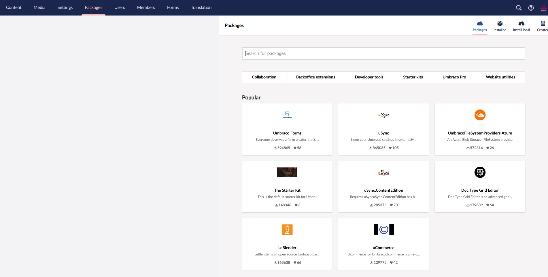 Resizing content tree messes up Users, Packages & Forms section · Issue #8950 · umbraco/Umbraco ...