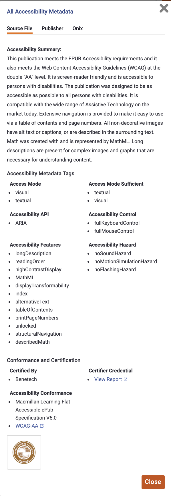 What to display when there is a conflict between ONIX and Schema.org accessibility metadata ...
