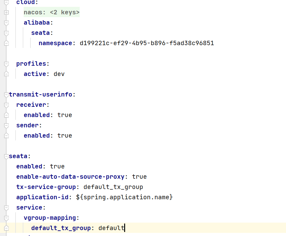 can not get cluster name in registry config 'service.vgroupMapping ...