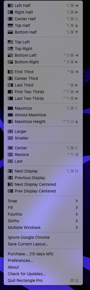 R/L half keyboard shortcut moves window between displays · Issue #152 · rxhanson/RectanglePro ...