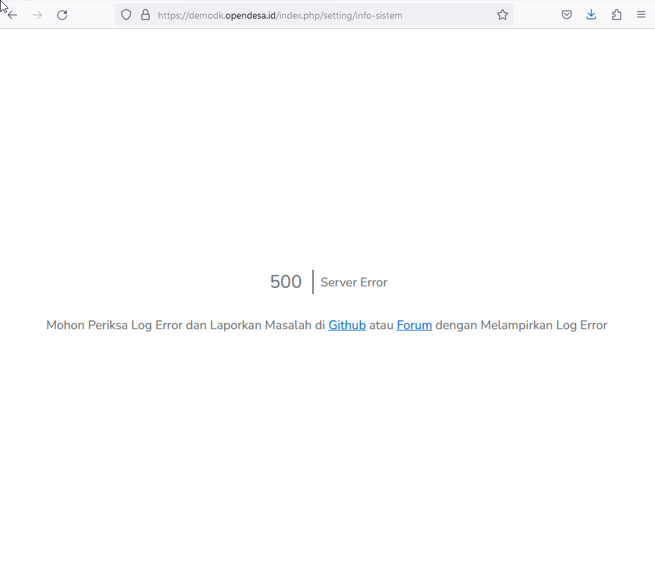 Info Sistem di Menu Admin OpenDK Erorr · Issue #884 · OpenSID/OpenDK ... Info Sistem di Menu Admin OpenDK Erorr · Issue #884 · OpenSID/OpenDK ...