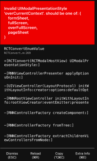 ios showModal with custom animation not work · Issue #4886 · wix/react-native-navigation · GitHub
