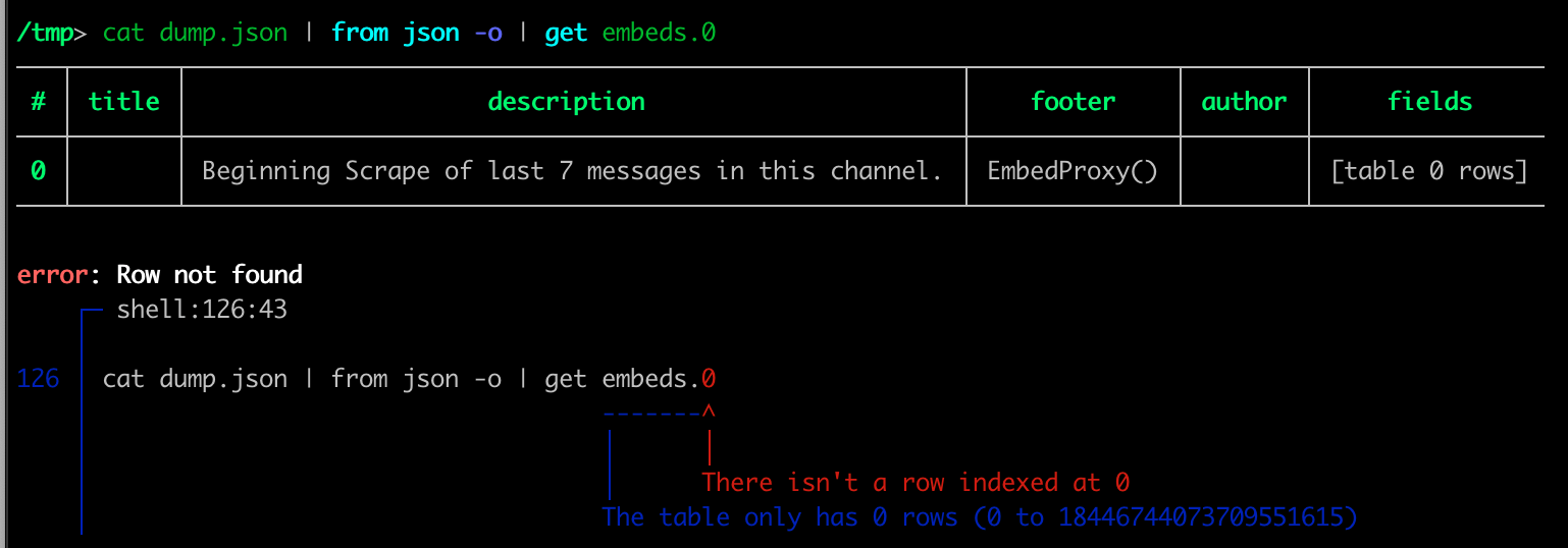 `get` Errors on Valid Cell Paths · Issue #3352 · nushell/nushell · GitHub