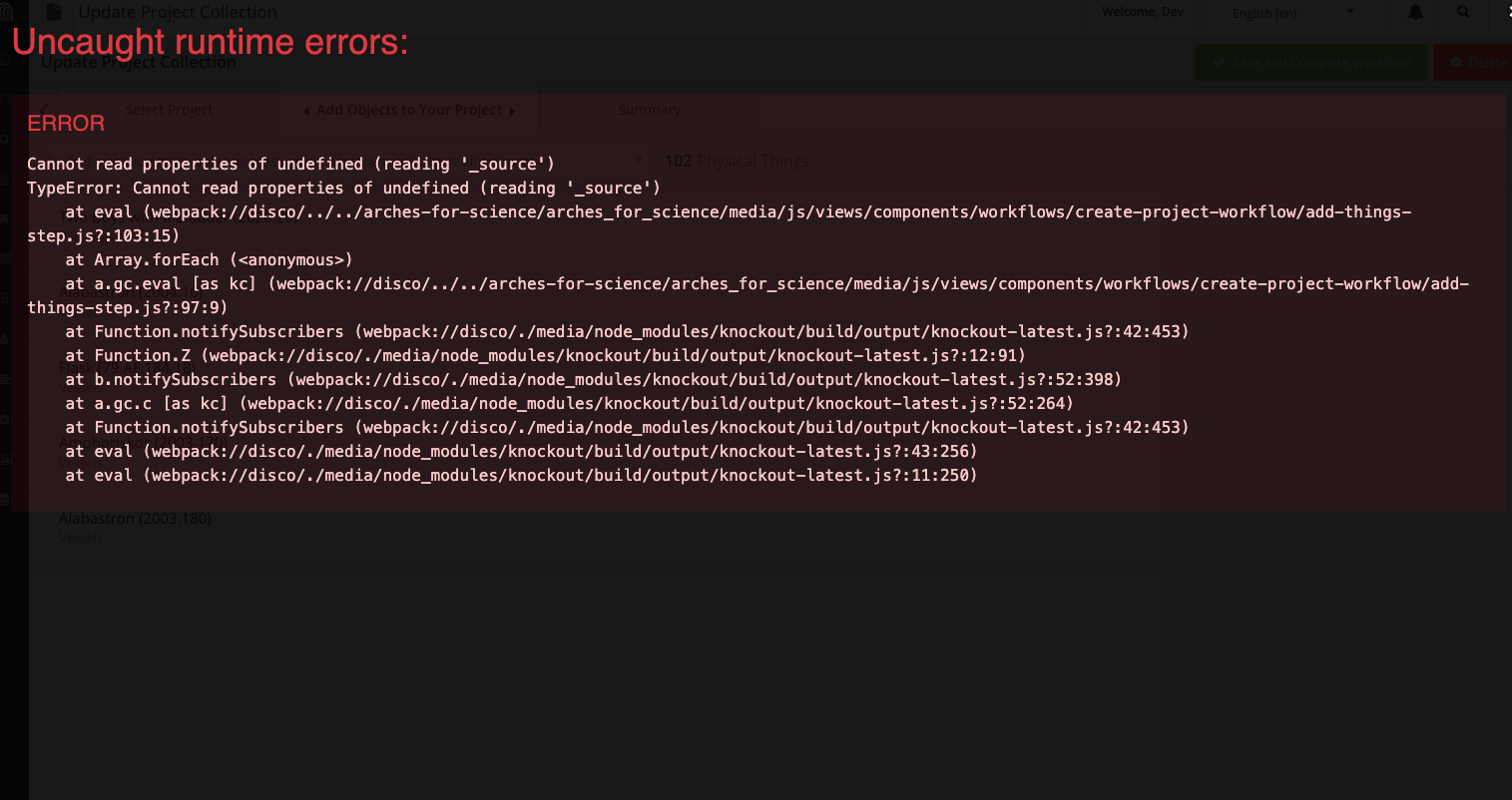 Update Collection Workflow back from summary error · Issue #1314 · archesproject/arches-for ...