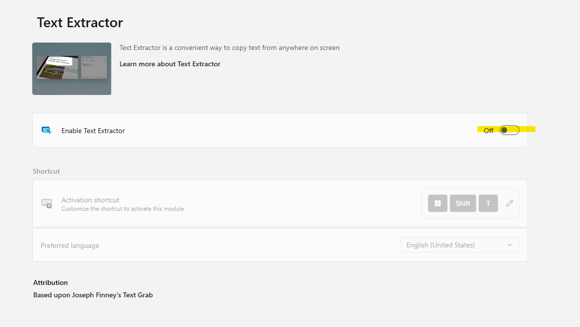 Enable Text Extractor is turned off after PowerToys updates · Issue ...
