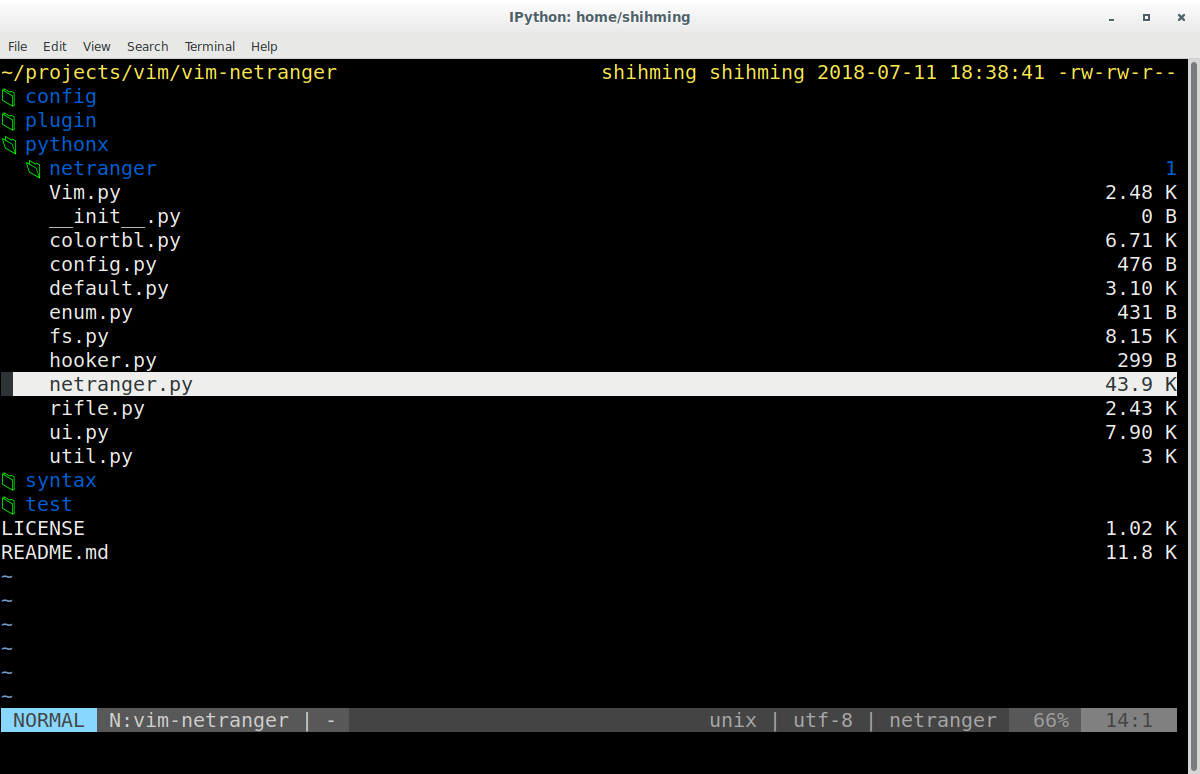 GitHub - ipod825/netranger-diricon: vim-netranger plugin showing directories open state.