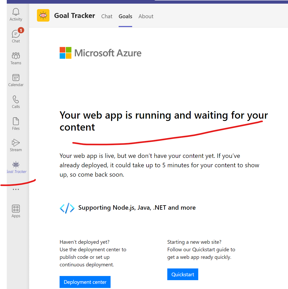 No table create during deplyment · Issue #47 · OfficeDev/microsoft-teams-apps-goaltracker · GitHub