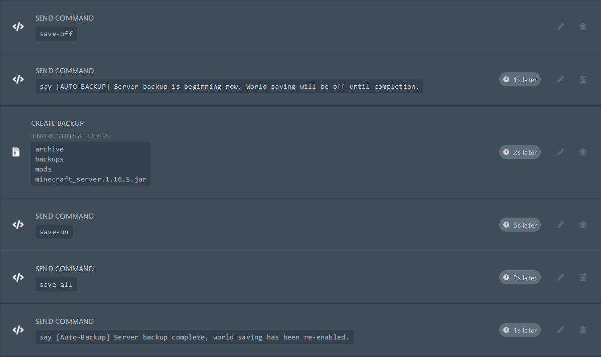 Allow Backup tasks in Schedules to be blocking · Issue #4796 · pterodactyl/panel · GitHub