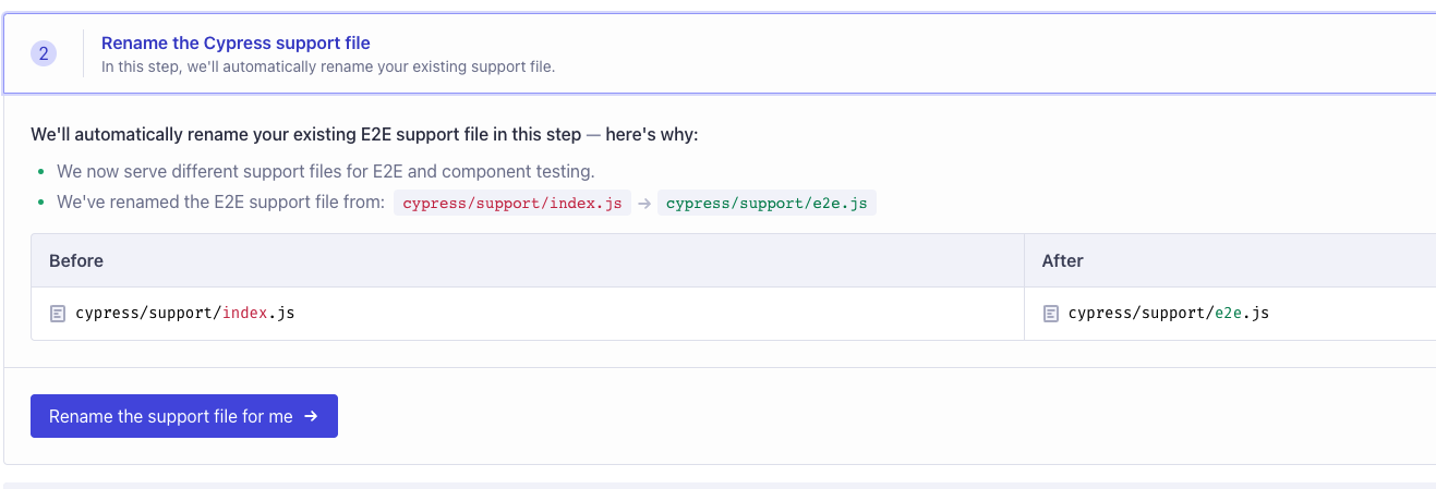 Migration guide using wrong support file on v10.x · Issue #21934 · cypress-io/cypress · GitHub