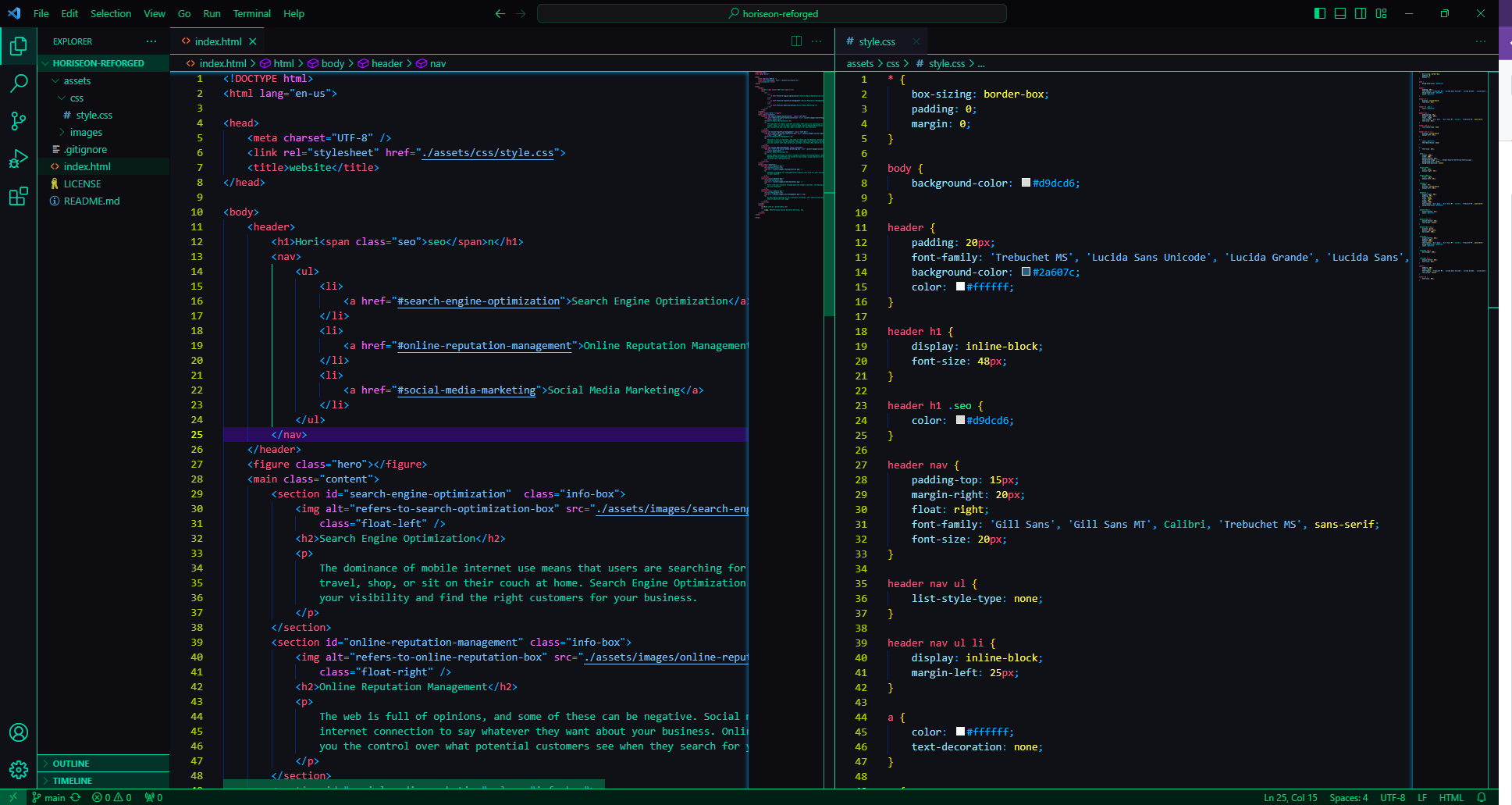 GitHub - EvanRC/Horiseon-Reforged