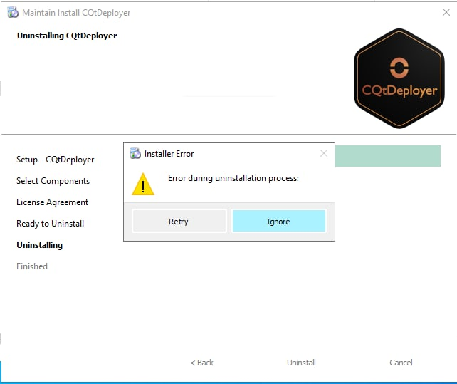 Windows Uninstall Error · Issue 628 · Quasarapp Cqtdeployer · Github