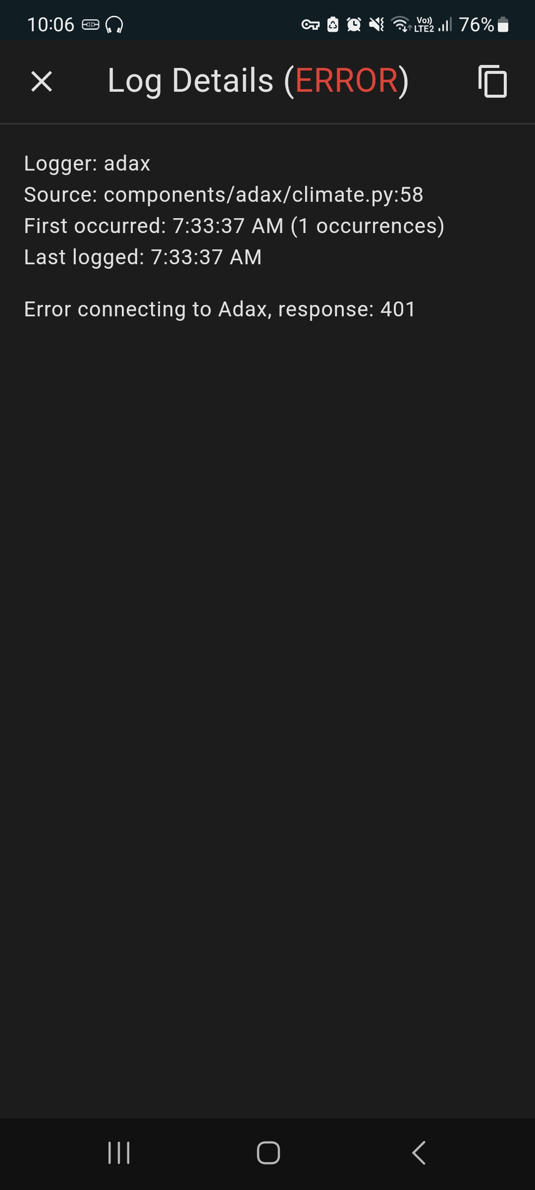 Adax integration, element not responding to command. · Issue #87609 · home-assistant/core · GitHub