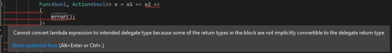 Diagnostic When Error In Nested Lambda Is Annoyingly Large · Issue 22662 · Dotnetroslyn · Github