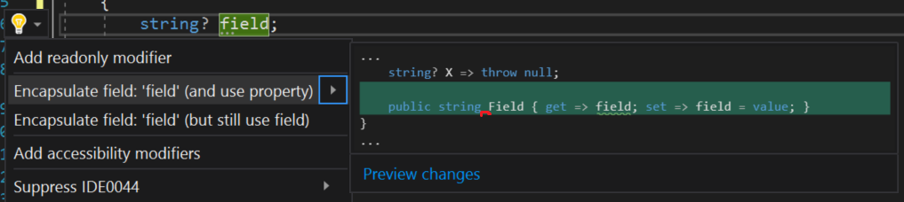 Encapsulatefield Isnt Aware Of Nullability · Issue 30320 · Dotnet