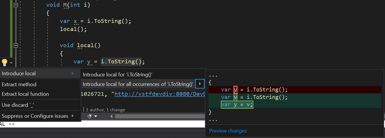 ExtractLocal: does not extract across local functions · Issue #40209 · dotnet/roslyn · GitHub