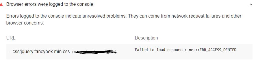Failed to load resource: net::ERR_ACCESS_DENIED · Issue #9038 · GoogleChrome/lighthouse · GitHub