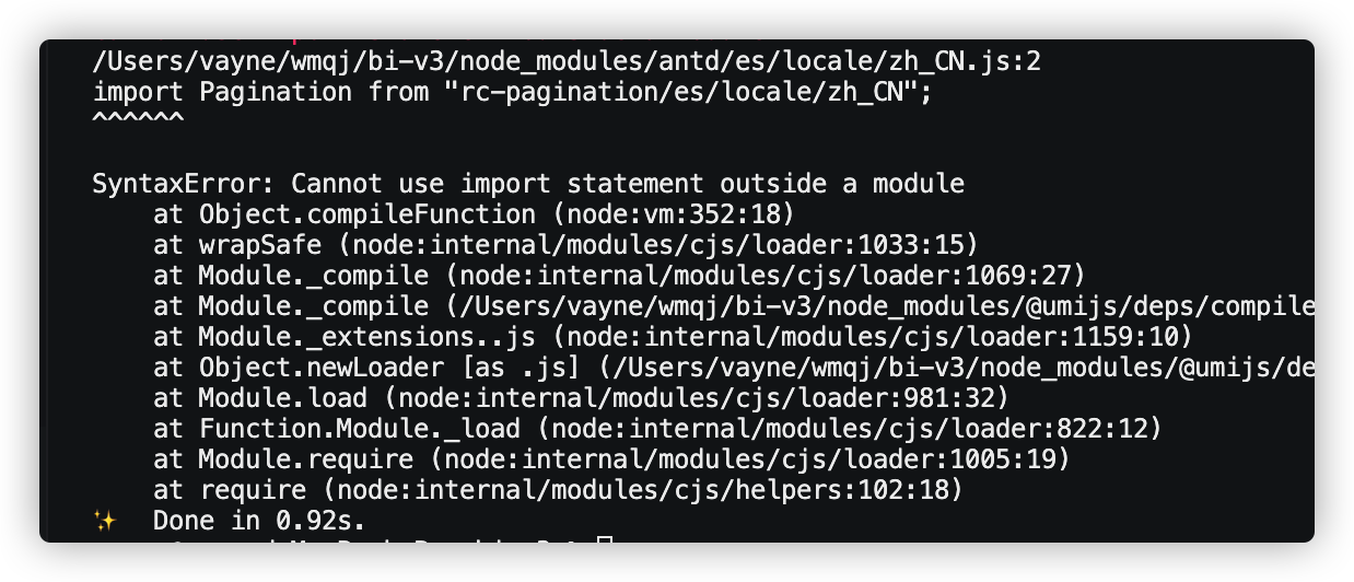 [Bug] Cannot use import statement outside a module · Issue #10908 · umijs/umi · GitHub