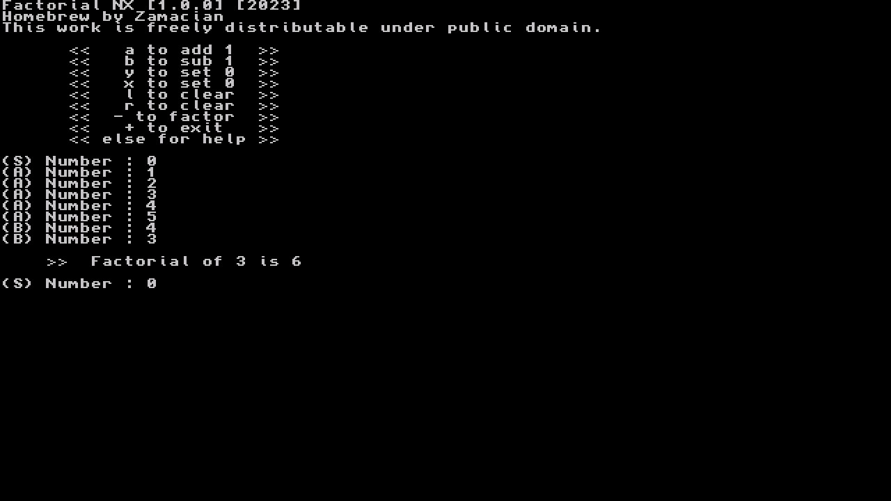 GitHub - Zamacian/Factorial-NX: A Nintendo Switch homebrew to calculate ...