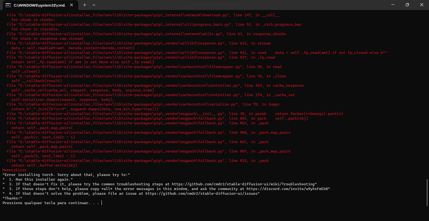 Problem installing Stable Diffusion · Issue #892 · easydiffusion/easydiffusion · GitHub