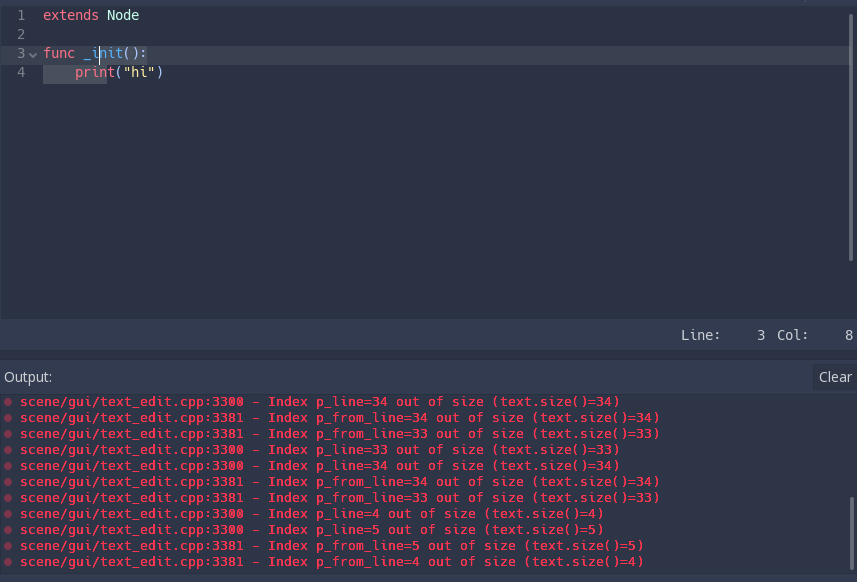 Cloning down at end of file in script editor fails with error · Issue ...