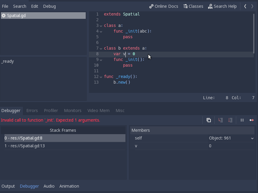 Debugger outputs incorrect line number when parent constructor is not ...