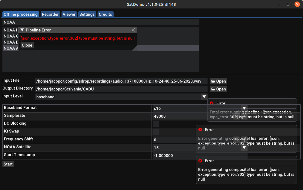 Wrongly processing an audio .wav file for APT as baseband causes satdump to stop processing any ...