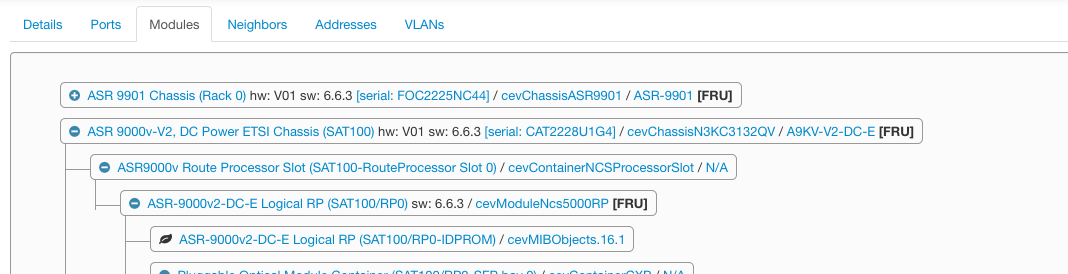 Device modules not shown on web interface · Issue #710 · netdisco/netdisco · GitHub