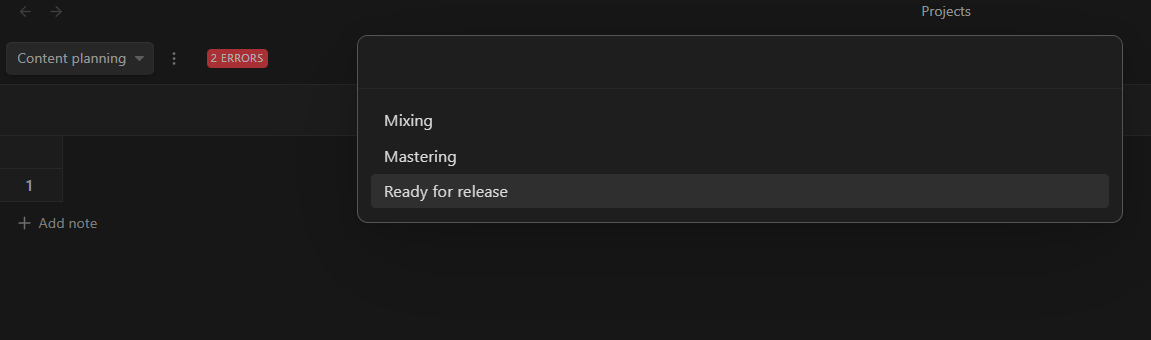 Trying to create status for how long i am with each track in projects with templater ...