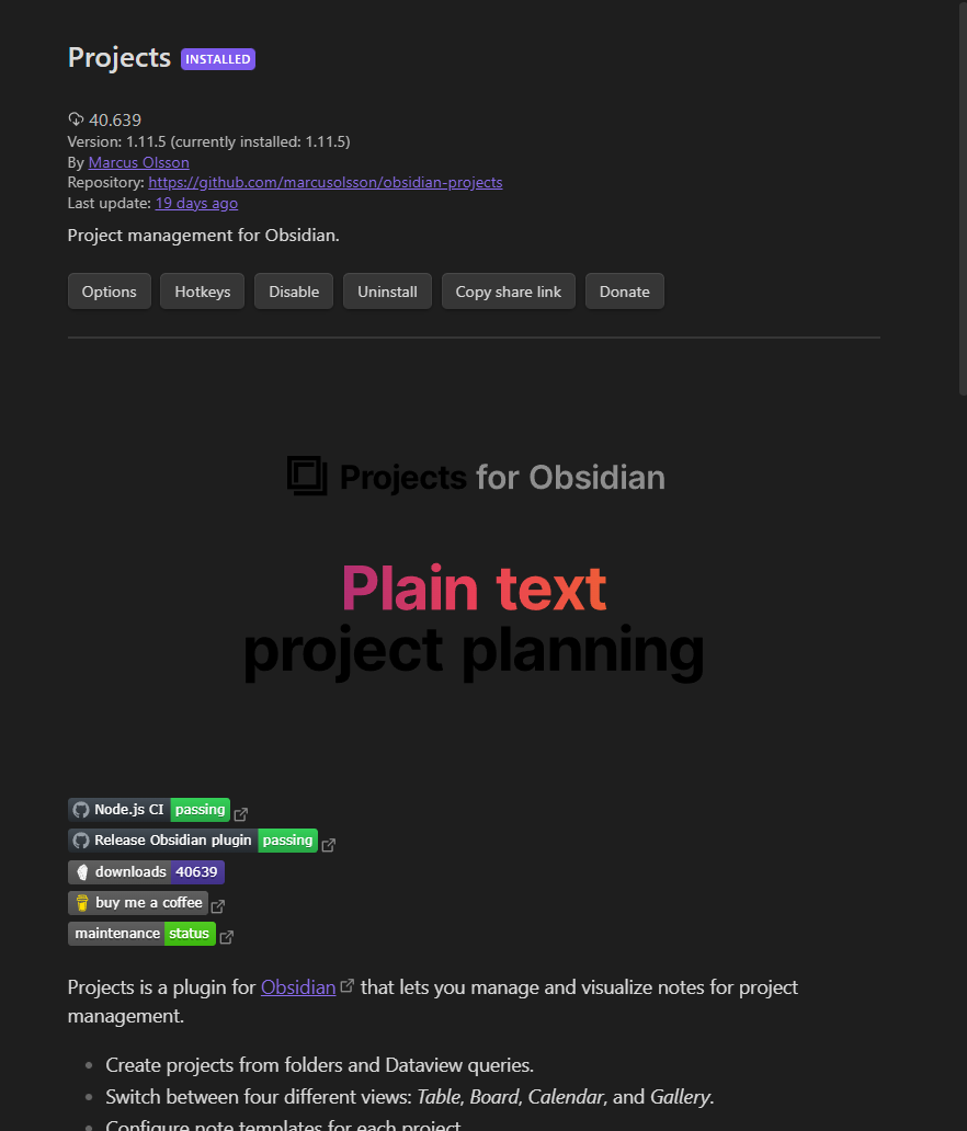Trying to create status for how long i am with each track in projects with templater ...