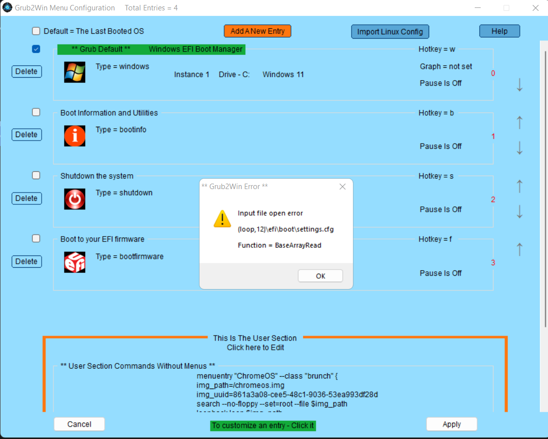 Can't enter Bunch settings / ChromeOS (settings) on boot options · Issue #1787 · sebanc/brunch ...
