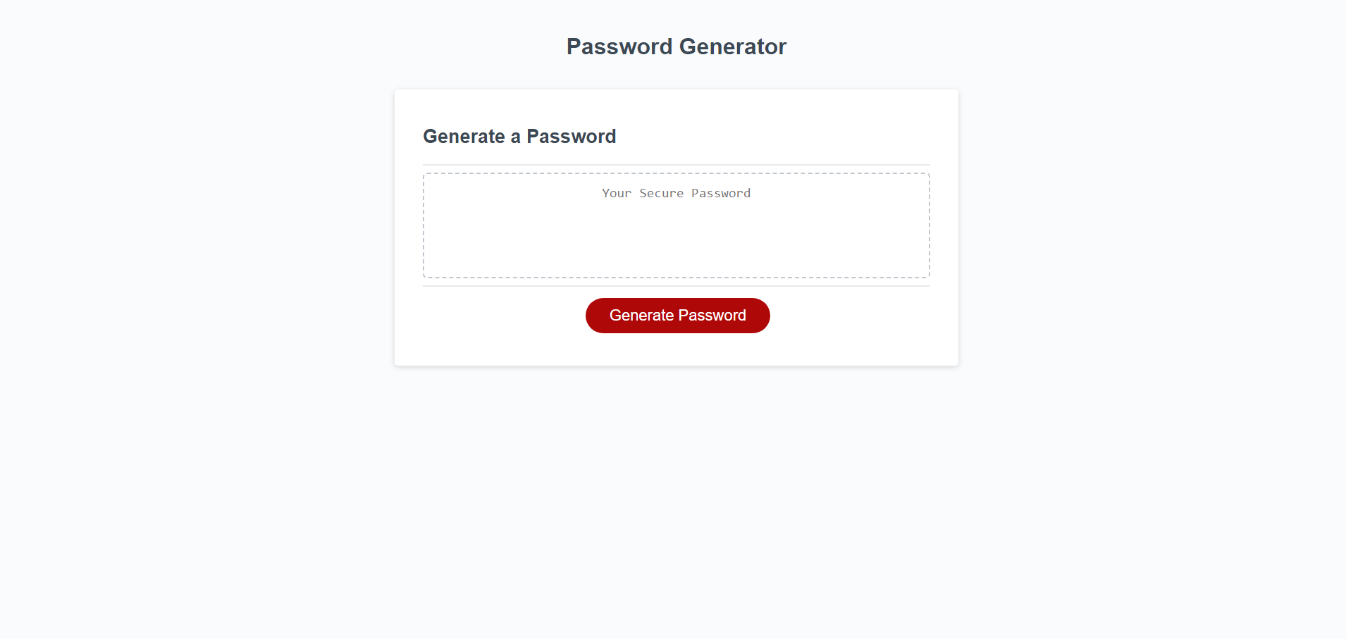 GitHub - APereyro/PasswordPro: Password Generator that generates a 8 ...