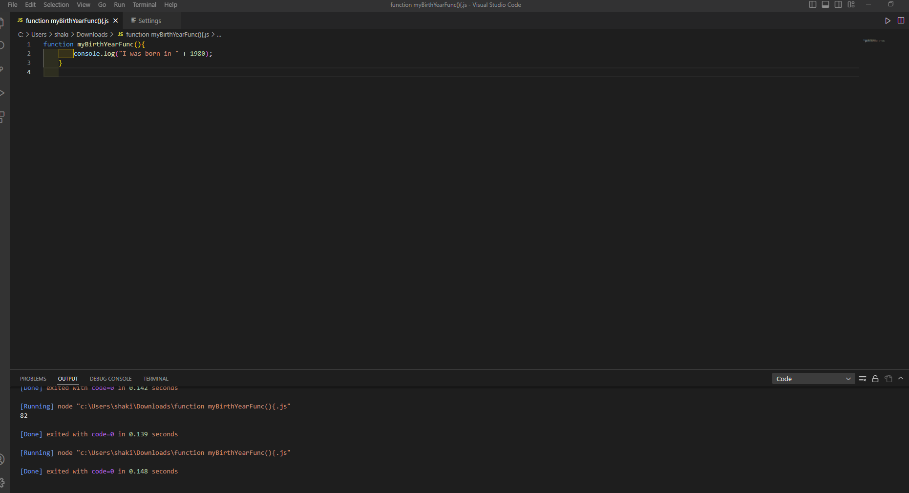 Functions Are Showing In Output When I Run Code · Issue 174742