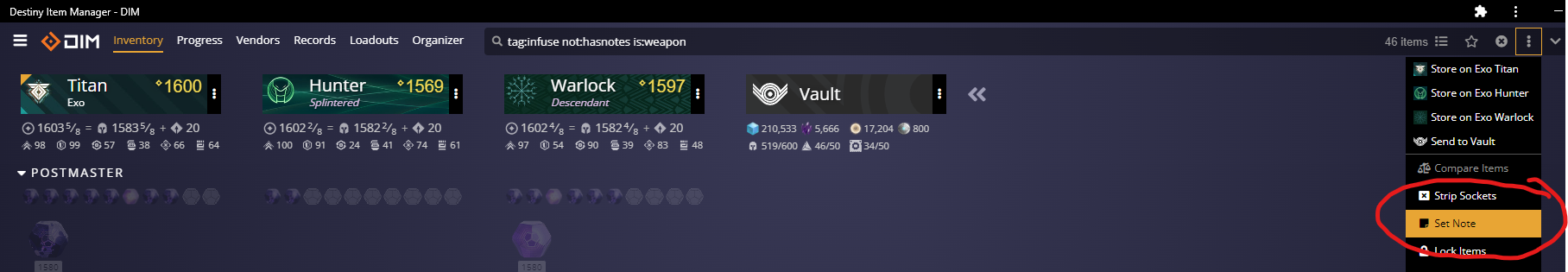 Bulk Action "Set Note" prompt does not appear in Vivaldi PWA · Issue #9062 · DestinyItemManager ...