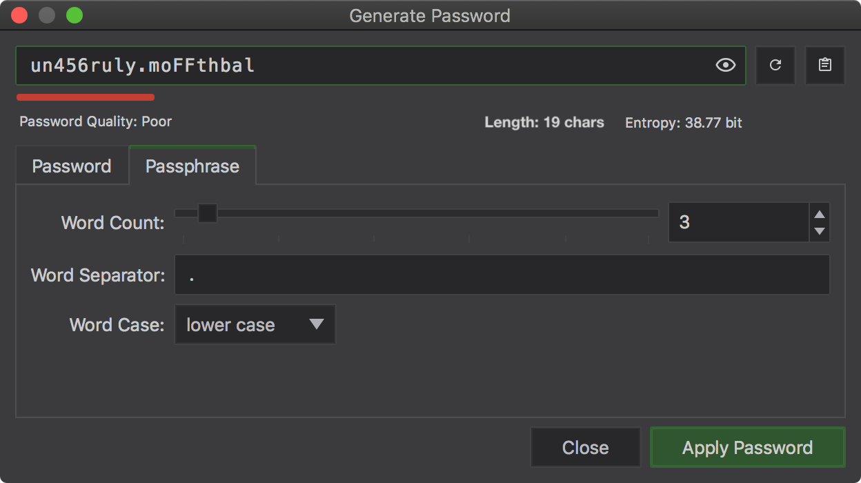 Password generator should display length of candidate password/phrase · Issue #4828 ...