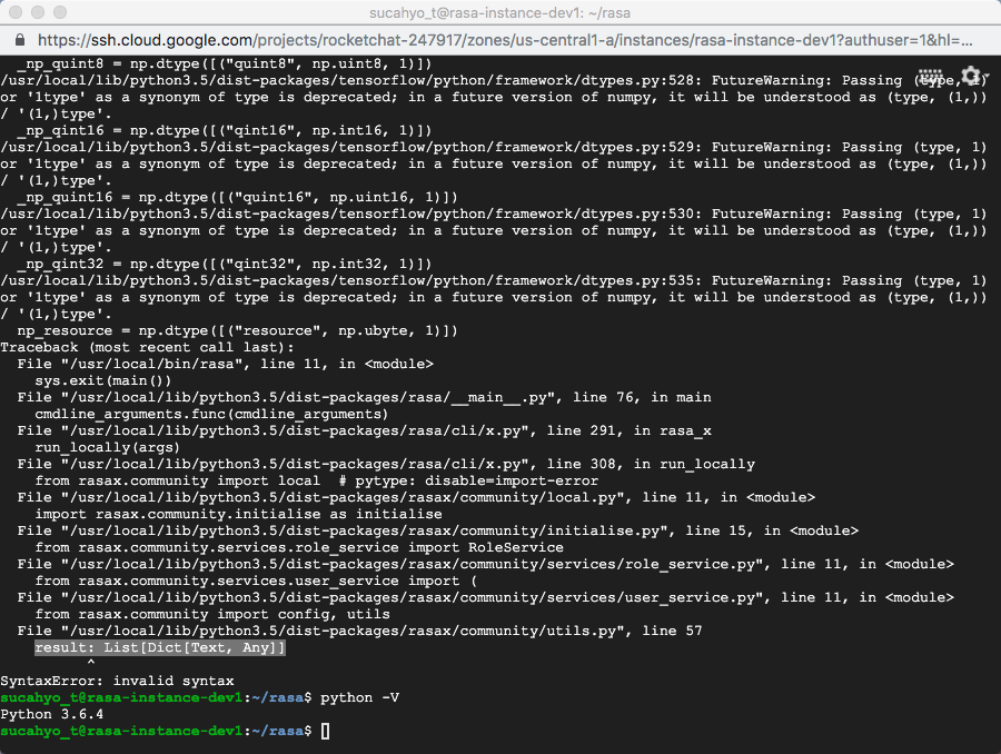 Rasa X: result: List[Dict[Text, Any]] · Issue #4115 · RasaHQ/rasa · GitHub