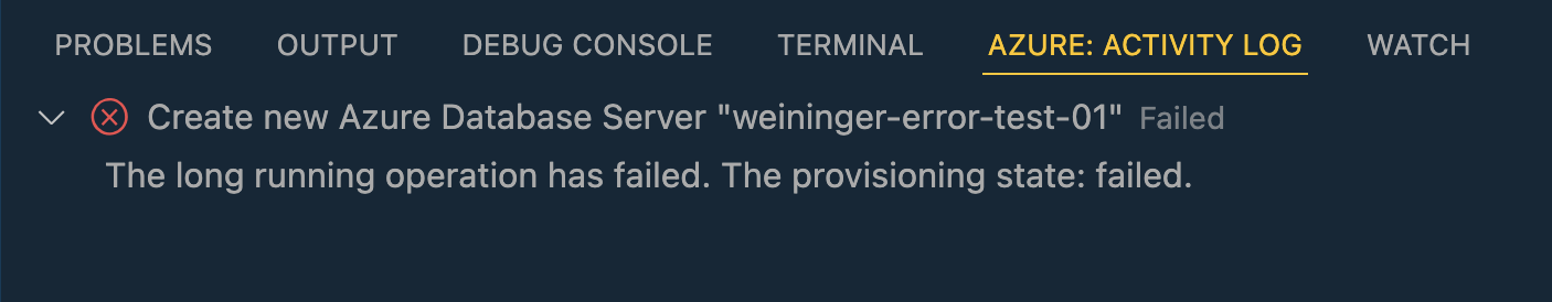 An error occurs if there is a wrong database server in the resource ...