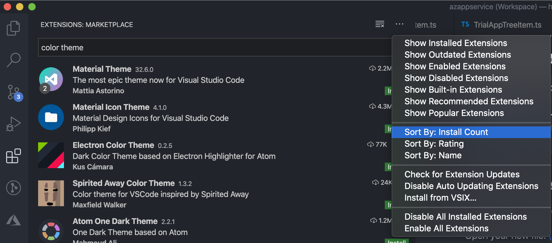 Add buttons for filtering and sorting when searching for extensions · Issue #98883 · microsoft ...