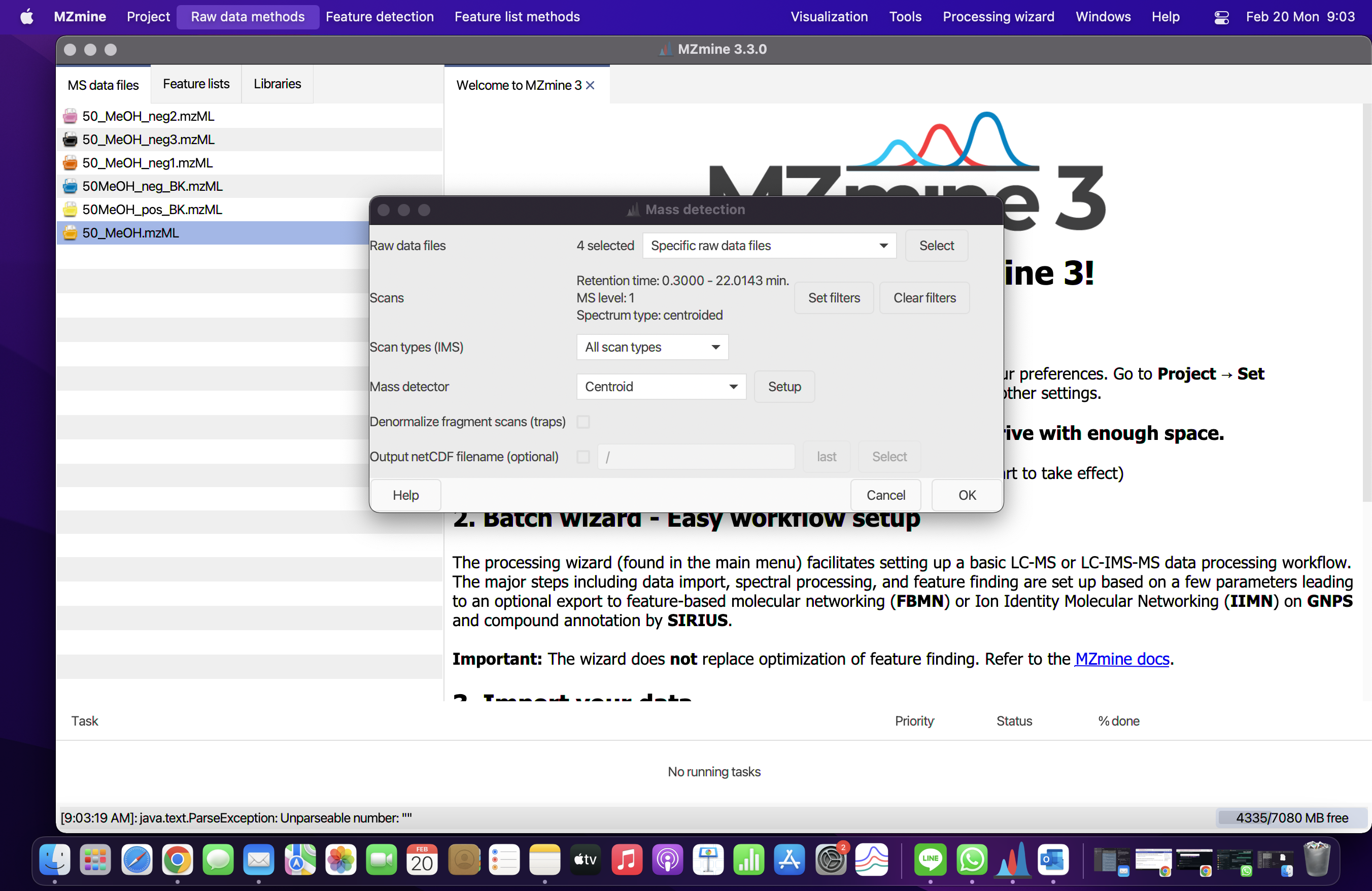 New User: Mass Lists were not detected in all files · Issue #1153 · mzmine/mzmine · GitHub