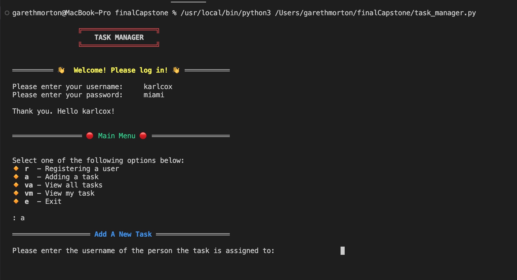 GitHub - GazMorton/Task-Manager-Program: Capstone Projects