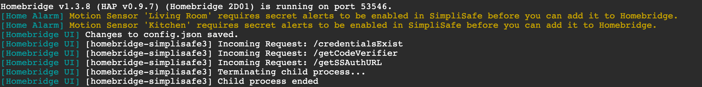 Motion sensors not added despite being set to alarm in all modes · Issue #282 · homebridge ...